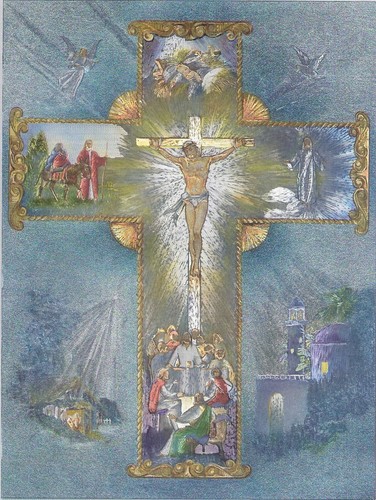 The Living Cross Metal Foil Art Print 3D Effect Unframed Matted 8x10 ...