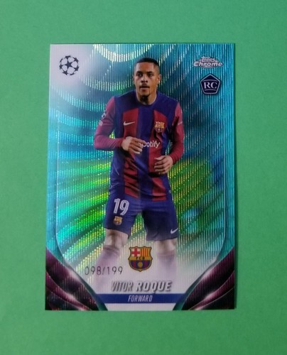 VITOR ROQUE 2024 Topps Chrome UEFA Soccer #28 Rookie Aqua Wave ...