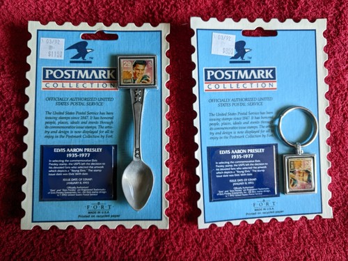 Postmark Collection 1993 Elvis Presley Spoon and Key Ring. Still in ...