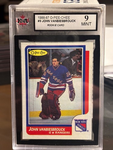 1986-87 , O-PEE-CHEE , HOCKEY , #9 , JOHN VANBIESBROUCK , rookie card ...
