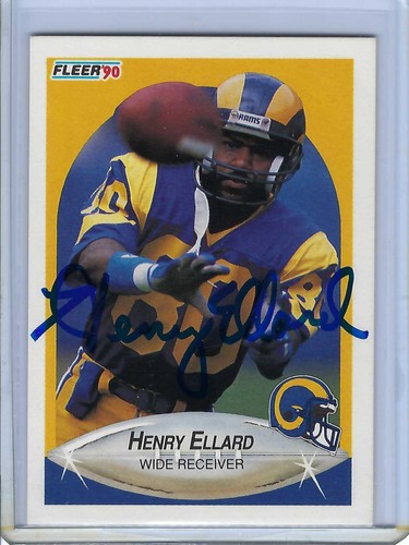 LOS ANGELES RAMS HENRY ELLARD 1990 FLEER SIGNED CARD # 35 AUTO | eBay