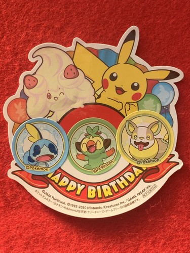 Happy Birthday Pikachu Pokemon Center Sticker Limited Card Japanese ...