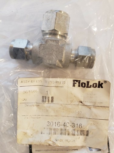 FLOLOK 3016-40-316 In-line Tee Filter, 3/8 compression fittings 40 um ...