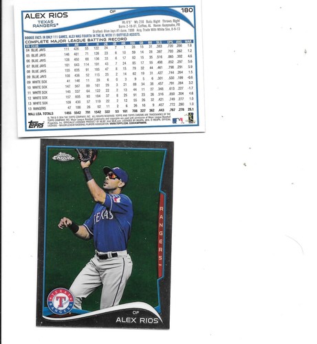 Alex Rios 2014 Topps Chrome Baseball Card #180 BOGO FREE Texas Rangers ...