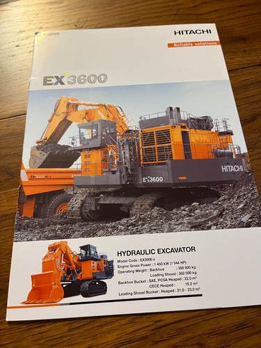 Hitachi EX 3600 Hydraulic Excavator Brochure FCCA | eBay