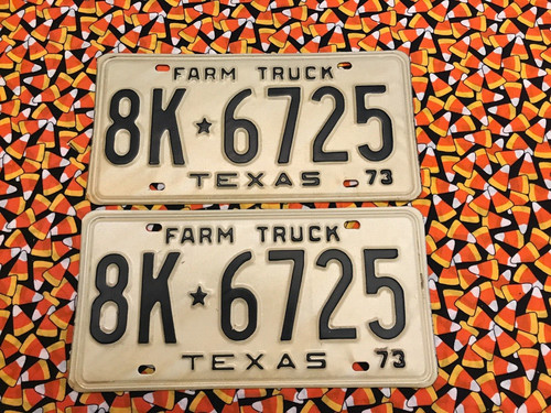 1973 TEXAS FARM TRUCK LICENSE PLATES 8K6725 | eBay