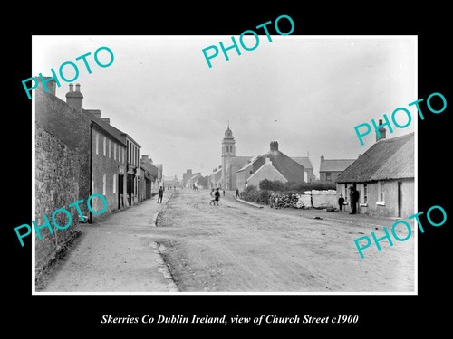 OLD LARGE HISTORIC PHOTO OF SKERRIES DUBLIN IRELAND VIEW OF CHURCH ...