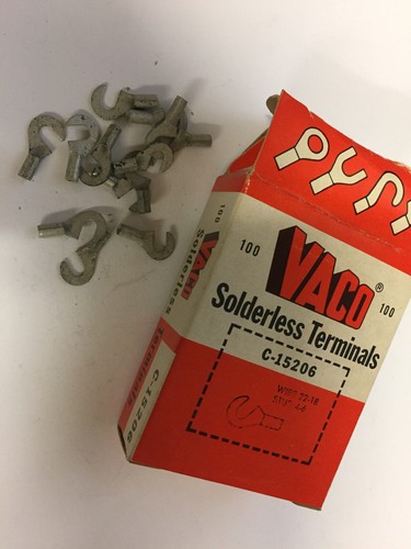 C15206 VACO HOOK TERMINALS 22-18 AWG 4-6 STUD 100 PCS NOS | eBay