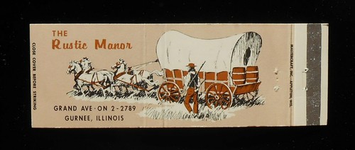 1960s Full Length The Rustic Manor Grand Ave. Covered Wagon Gurnee IL ...