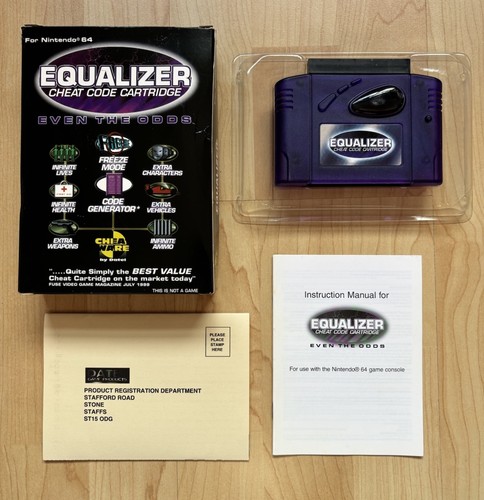 Equalizer Game Cheat Code Cartridge Boxed & Complete, Nintendo 64 N64 ...