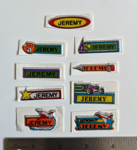 Vintage - Jeremy - 1990's Small Puffy Name Sticker Lot of 9 (Read Desc ...