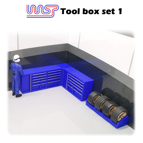 Slot Car Garage Pit Scenery - Tool Set 5 Piece Blue 1:32 Scale | eBay