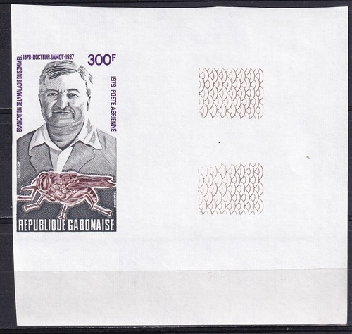 Gabon 1979 Yvert 225 imperforate Doctor Jamot Medical Fauna Insects MNH ...