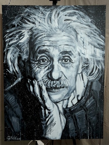 "Albert" original 30"×40" Einstein painting by Craig Mahoney | eBay