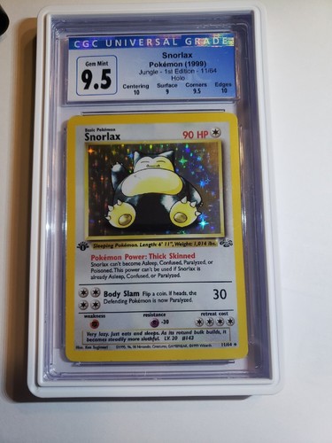 1999 Pokemon Jungle 1st Edition Snorlax #11/64 Holo CGC 9.5 Low Pop! | eBay