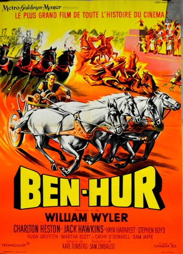 Charlton Heston Jack Hawkins BEN HUR William Wyler 1959 FRENCH POSTER 24x32 | eBay