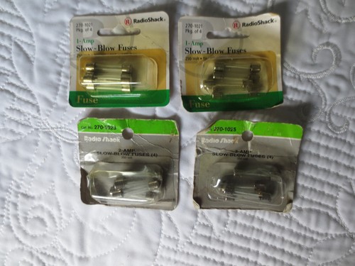 4 Packs of 4 Radio Shack 1, 2, &3 A 250 Volt Slo Blo .25 x 1.25" Glass ...