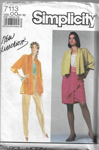 Simplicity Pattern #7113-Misses Pants-Mock Sarong Skirt-Tank Top-Jacket ...