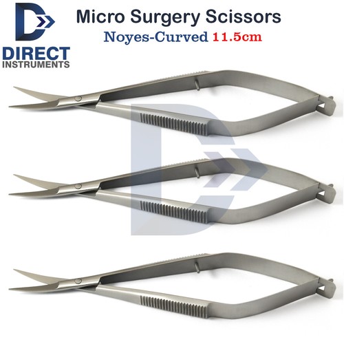 5pcs Microsurgery Iris Curved Noyes Spring Scissors 11.5cm Surgical ...