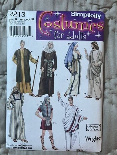 Simplicity Costume Pattern 4213 Jesus Nomad Roman Soldier Toga LARP ...