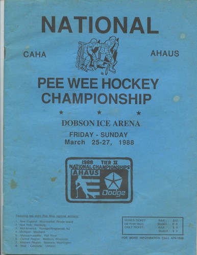 1988 "NATIONAL PEE WEE HOCKEY CHAMPIONSHIP" PROGRAM (20 PAGES, VAIL ...