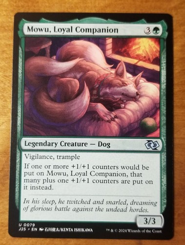 MTG 1x Anime Mowu, Loyal Companion, NM, Foundations Jumpstart, +1/+1 ...
