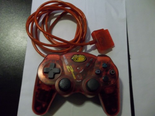 Mad Catz Dual Force 2 Pro Playstation Game Controller PS2 Clear Red ...