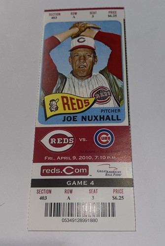 Cincinnati Reds Vs Chicago Cubs Game Day ticket Stub. 4/9/2010 | eBay