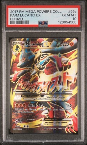 2017 POKEMON MEGA POWERS COLLECTION PROMO #55A FULL ART/M LUCARIO EX PSA 10 | eBay