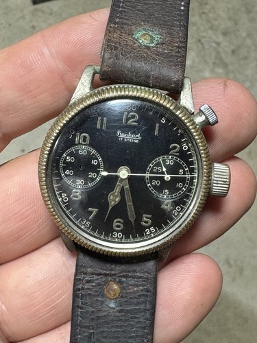 Rare Hanhart WW2 German Luftwaffe Military Pilots Chronograph Wrist ...