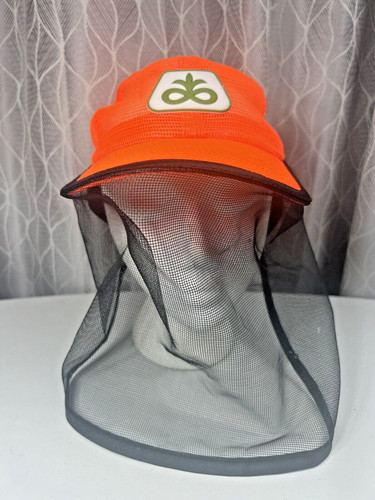 Seed Corn Cap Hi Vis Orange Dupont Pioneer With Protective Face Mesh ...