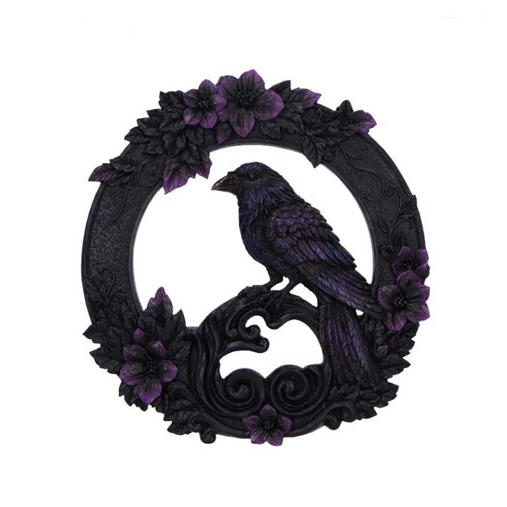Raven Statue Edgar Corvus Raven Perching On Rose Skull Statue With ...