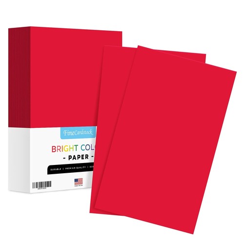 8.5 x 14 Red Bright Color Paper, Legal Size, 24lb Bond (90gsm), 500 ...