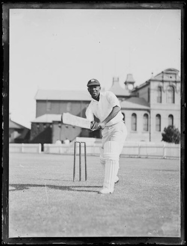 West Indian Cricketer George Headley batting at the stumps NSW 1930 Old ...