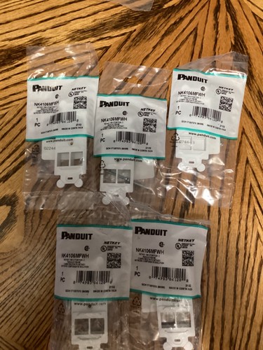 Panduit NK4106MFWH ~ NETKEY 106 4 Position C Module Frames -Lot of 5 ...