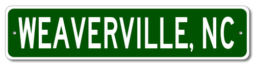 Weaverville, North Carolina Metal Wall Decor City Limit Sign - Aluminum ...