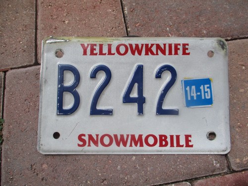 Canada Northwest Terr. Yellowknife 2014/15 snowmobile license plate ...