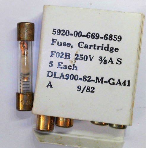 5x Bussman Military spec fuses F02B 250V 3/8A | eBay