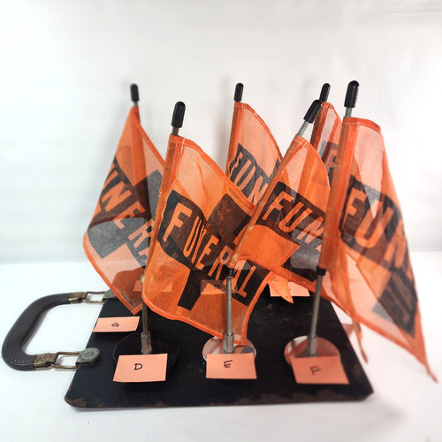 Vintage Funeral Home Car Procession Flag w/ Magnetic Base Macabre ...