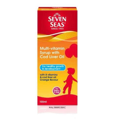 1 X Seven Seas Multivitamin Syrup 100ml Cod Liver Oil Orange Flavour ...