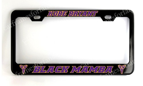 Kobe Bryant Black Mamba - Black License Plate Frame Made of Powder ...
