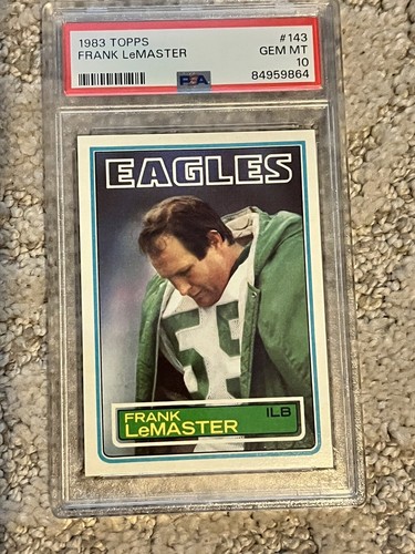 PSA 10 MINT FOOTBALL CARD 1983 TOPPS FRANK LEMASTER PHILADELPHIA EAGLES ...