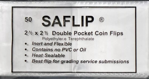 2.5x2.5 Saflips Coin Flips Double Clear Pockets 100 Archival Holders | eBay
