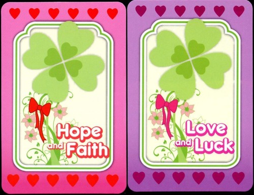 SWAP CARDS FOREVER CLOVER SET OF TWO HOPE AND FAITH LOVE AND LUCK CARDS ...