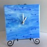 Double Blue Swirl Stained Glass Clock !! | eBay