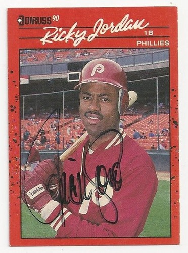 Autographed Signed 1990 Donruss 76 Ricky Jordan Philadelphia Phillies ...