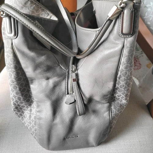 COACH Signature Teal Metallic Stripe Tote G1276 F20429 Handbag/ Purse ...