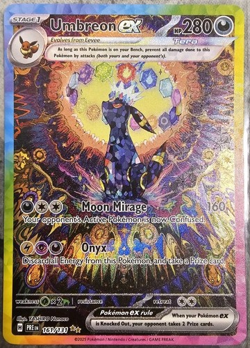 Umbreon ex 161/131 Sv: Prismatic Evolutions Pokémon Card Full Art ...