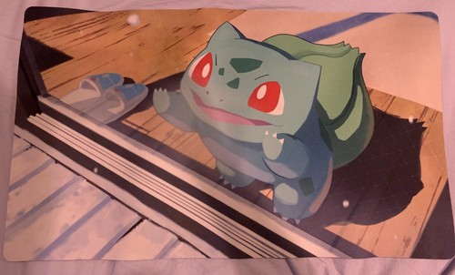 Bulbasaur Custom Rubber Playmat Mousepad 14x24 Pokemon Trading Card ...