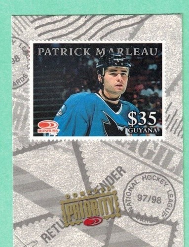 (1) PATRICK MARLEAU 1997-98 DONRUSS PRIORITY SHARKS STAMP INSERT CARD ...